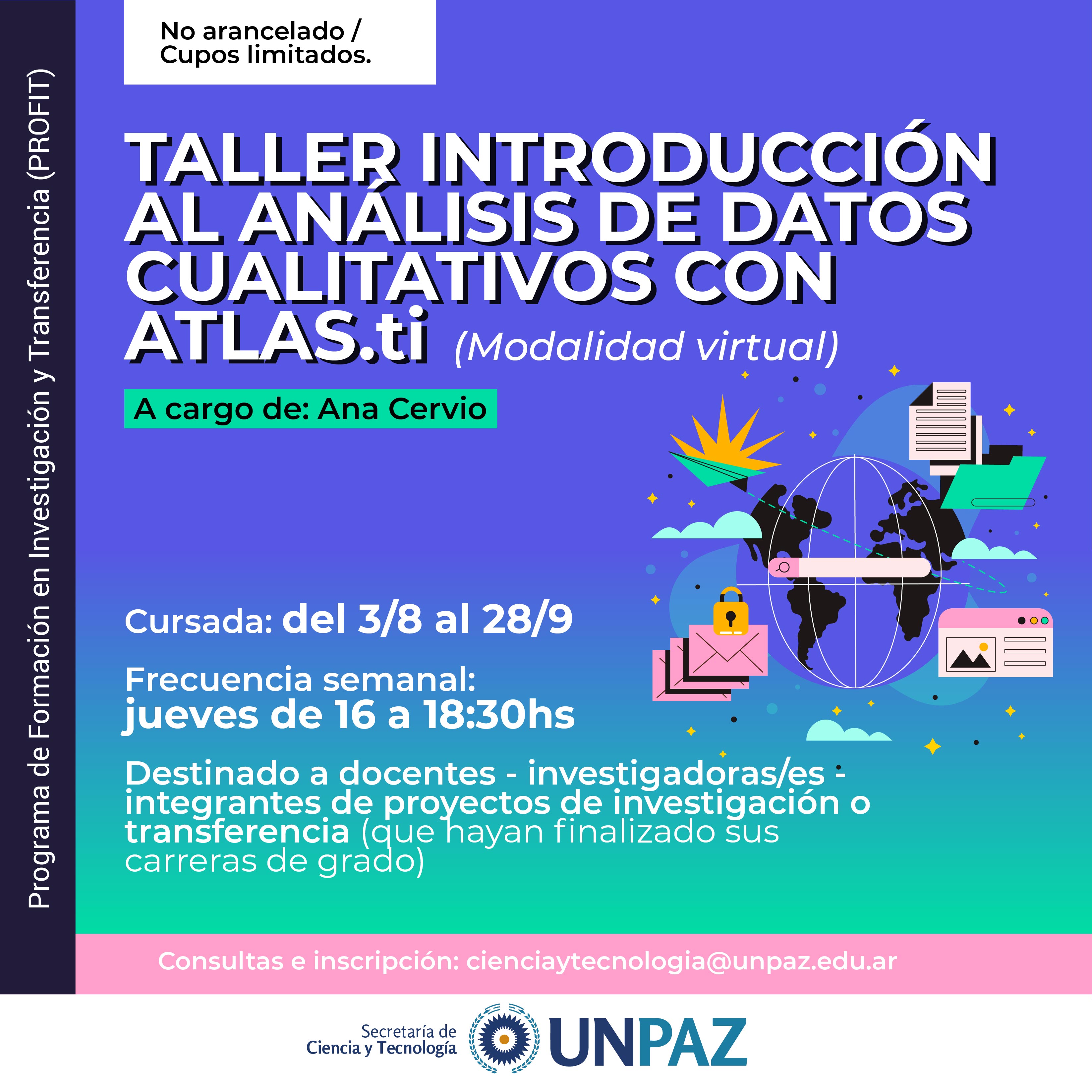 Seminario-Taller Introducción al análisis de datos cualitativos con ATLAS | Universidad Nacional ...